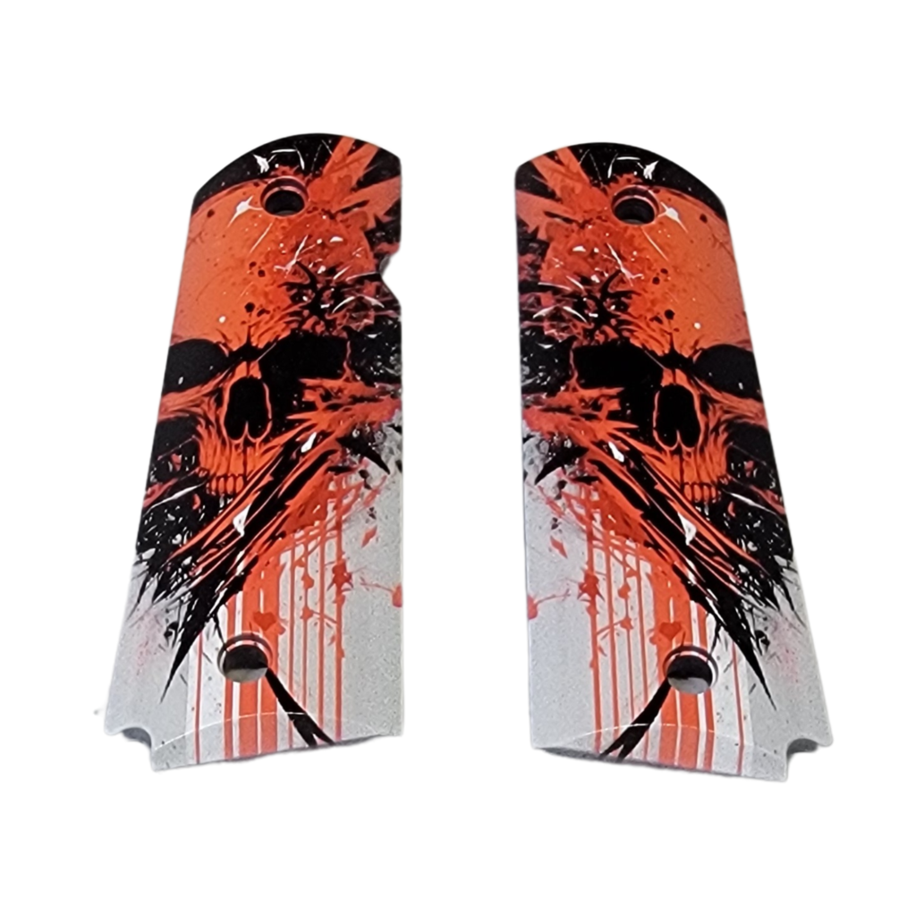 1911 Full-size ABS grips with Skull in Red on a White Background ...