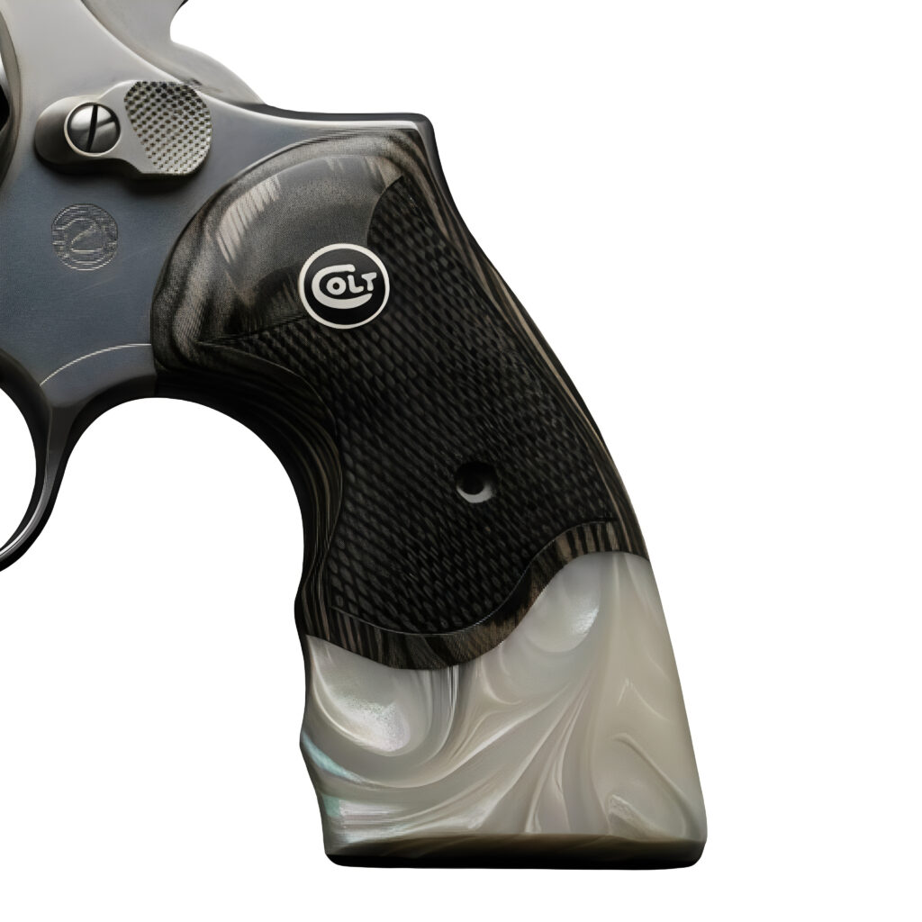 Colt Python Wood Grips – Black Rosewood Pearl & Medallion