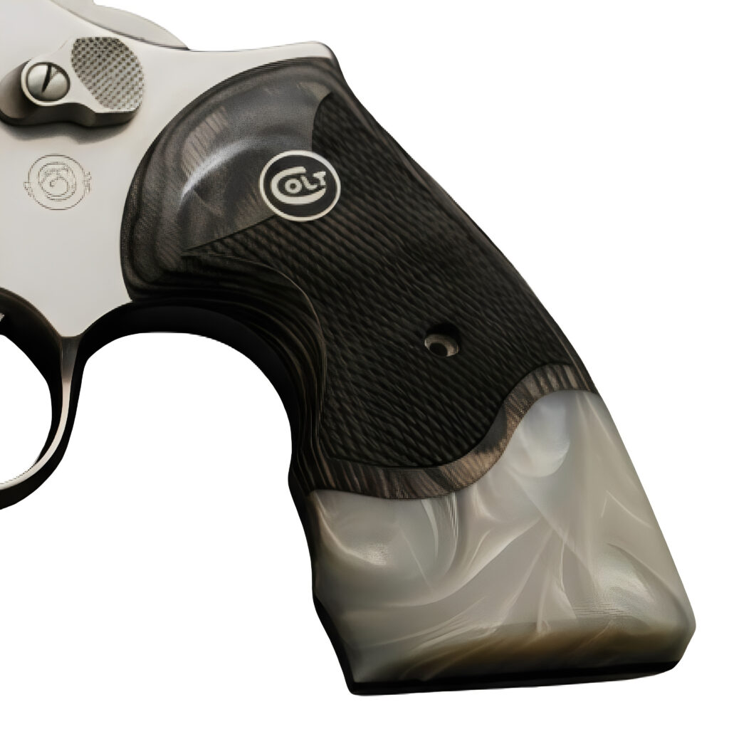 Colt Python Wood Grips – Black Rosewood Pearl & Medallion