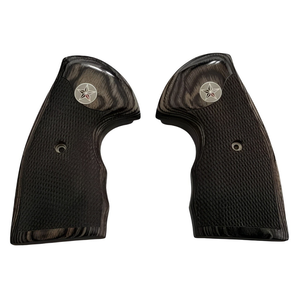 Colt Python Black Rosewood Grips Texas Star Medallion - Premiumgrips